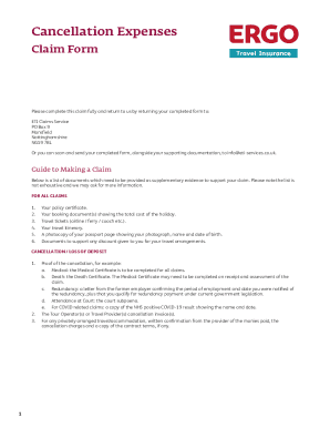 Fillable Online Travel Claim Form Cancellation Fax Email Print Pdffiller
