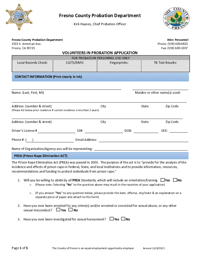 Fillable Online Fresno County probation department unveils mobile units ...