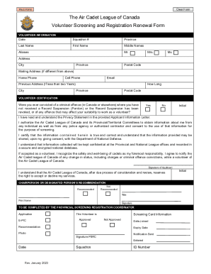 Fillable Online Civilian Volunteers in Support of Authorized Cadet ...