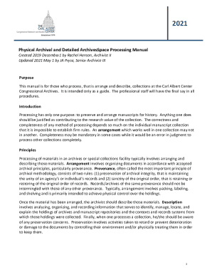 Fillable Online Physical Archival and Detailed ArchivesSpace Processing ...