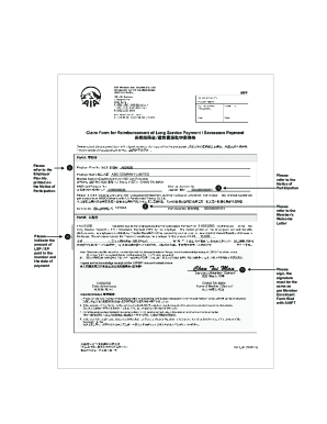 Fillable Online Claim Form for Reimbursement of LSP/SP. Claim Form for ...