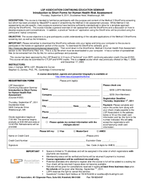 Fillable Online Introduction to Short Forms for Human Health Risk ...