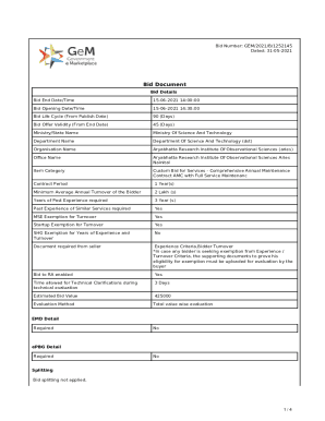 Fillable Online Tenders/RFP's/GeM Bids Fax Email Print - pdfFiller