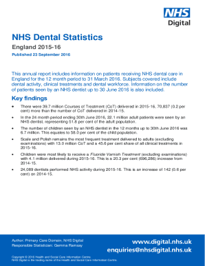 Fillable Online Annual NHS dental statistics for England report ...