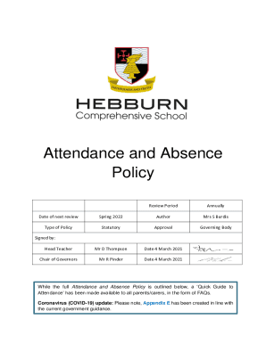 Fillable Online Employee Attendance Policy Sample Fax Email Print ...