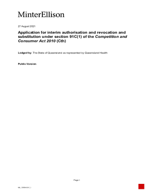 Fillable Online Application for interim authorisation and revocation ...