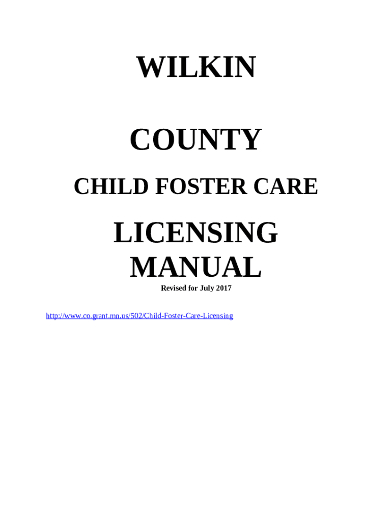 Foster Care Licensing - Human Services Doc Template | pdfFiller