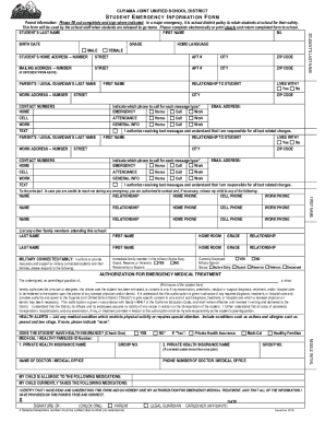 Fillable Online student emergency inform ati on form Fax Email Print ...