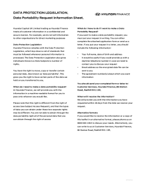 Fillable Online Data Portability Request Information Sheet. - Hyundai ...