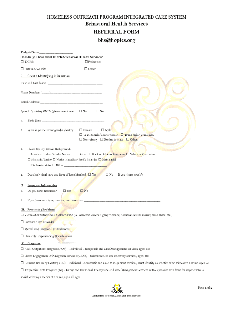Fillable Online Behavioral Health Services Referral Form v10.4.20.docx ...