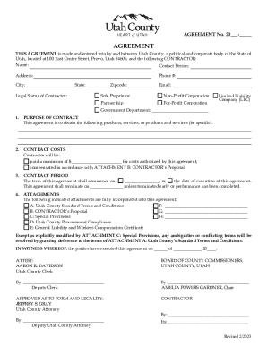Fillable Online Sample Contracts to Bid for UTAH, COUNTY OFGovWin IQ ...