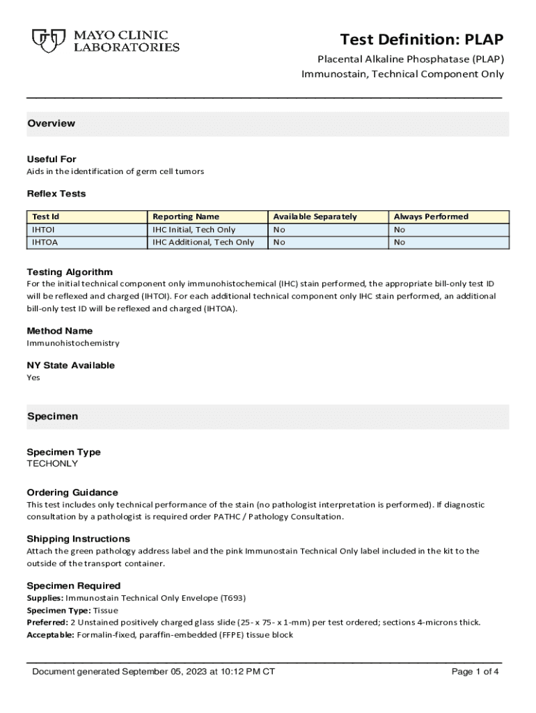 Fillable Online Pattern of placental alkaline phosphatase (PLAP ...
