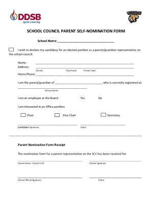Fillable Online School Council Parent Candidate Form Fax Email Print ...