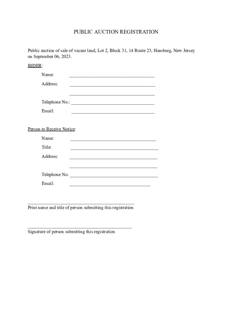 Fillable Online Public Auction Registration Form.docx Fax Email Print ...