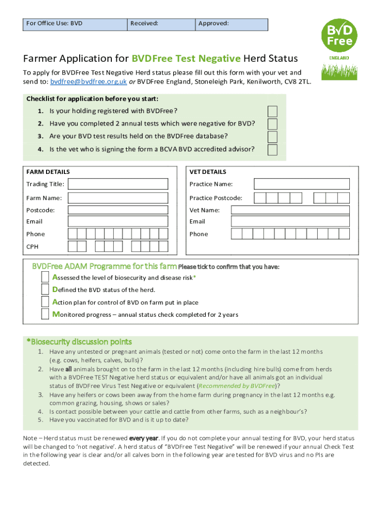 Fillable Online Descriptive analysis of national bovine viral diarrhoea ...