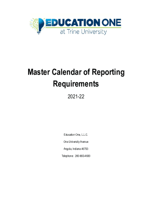 Fillable Online Master Calendar of Reporting Requirements Template Fax ...