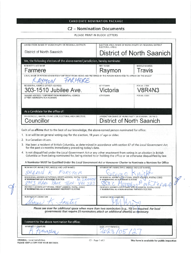 Fillable Online Local Council Elections Nomination Paper 1a Fax Email ...
