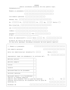 Fillable Online Model cerere alocatie pt tineri peste 18 ani Fax Email ...