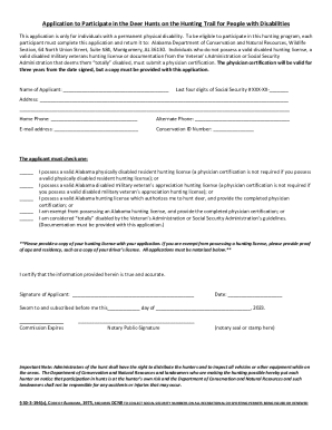 Fillable Online Disabled Hunting Permit - Authorization Guidance Fax ...
