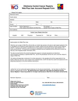 Fillable Online WebPlus User's Manual Cancer Abstract Reporting Fax ...