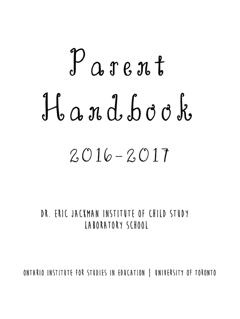 Fillable Online Welcome to the Dr. Eric Jackman Institute of Child ...