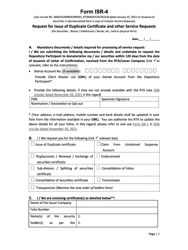 Fillable Online Issuance of securities In dematerialized form Fax Email ...