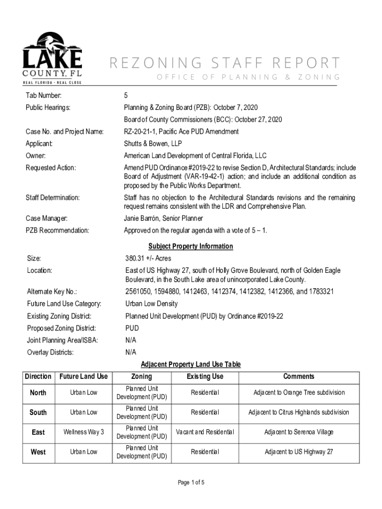 Fillable Online RZ-20-21-1, Pacific Ace PUD Amendment Fax Email Print ...