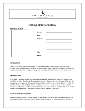 Fillable Online Profhilo Consent Form Pdf - Fill Out and Sign Printable ...