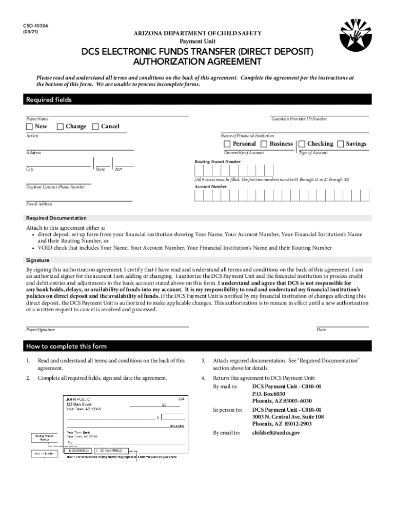 Fillable Online dcs electronic funds transfer authorization agreement Fax Email Print - pdfFiller