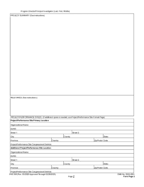 Fillable Online Project/Performance Site Location(s) Form Instructions ...