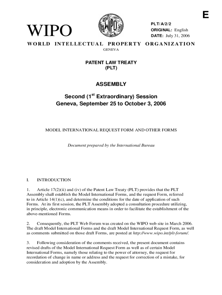 Fillable Online PTL/A/2/2 (English version). Model International ...