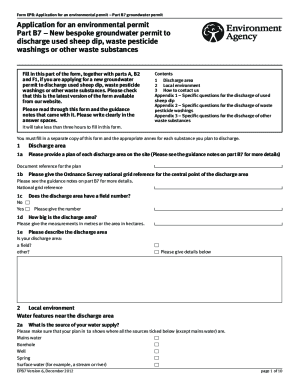 Fillable Online Application for an environmental permit: Part B7New ...