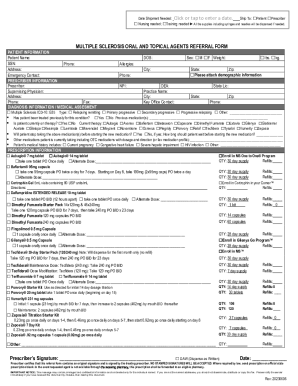 Fillable Online Multiple Sclerosis Oral and Topical Agents Referral ...