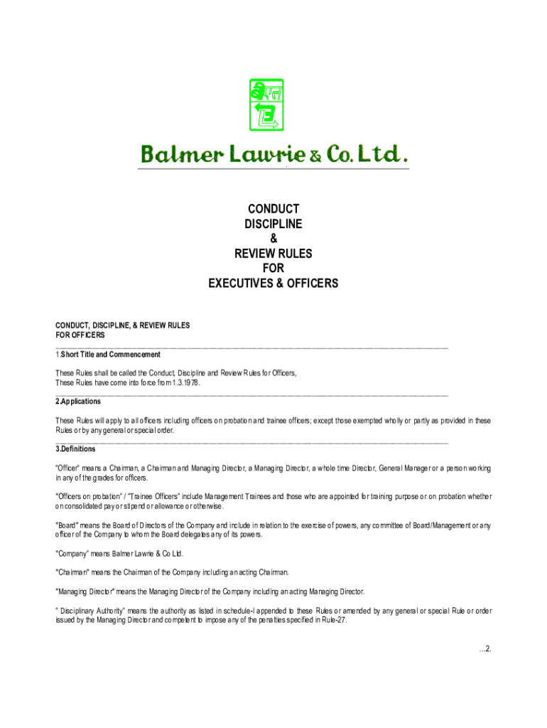 Fillable Online Employee Conduct and Discipline - Policies and Work ...