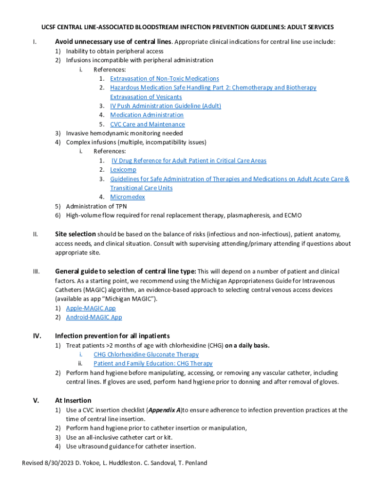 Fillable Online infectioncontrol ucsfmedicalcenter IV. Infection ...