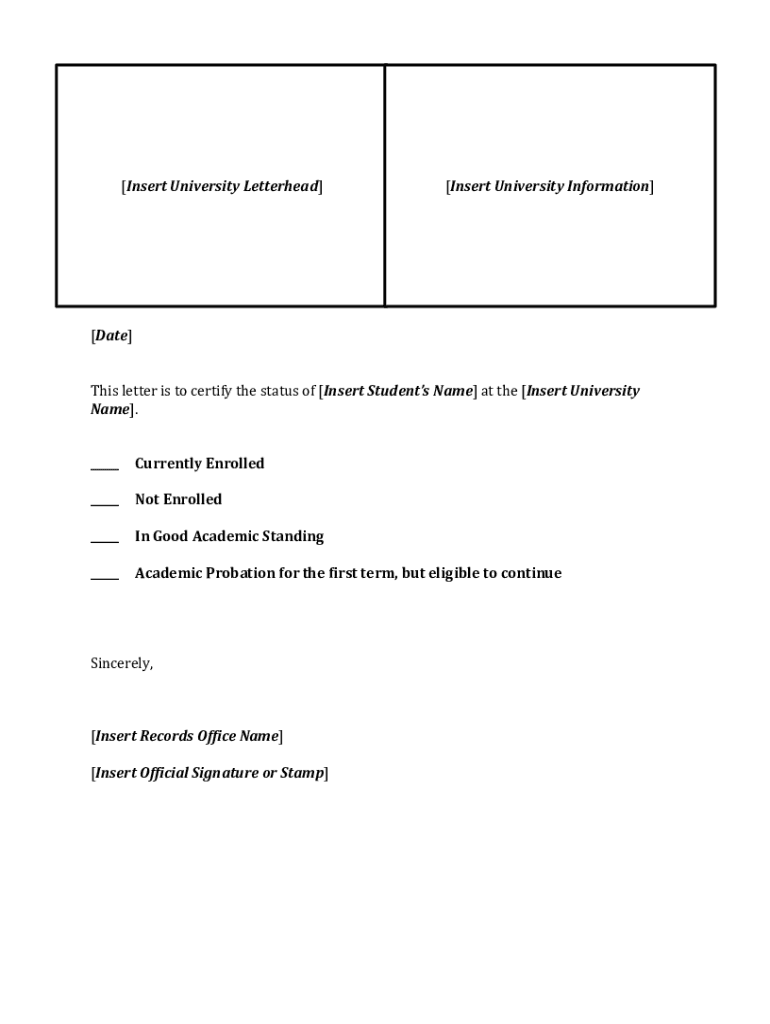 Fillable Online Letter of Good Standing for Admissions Template.docx ...