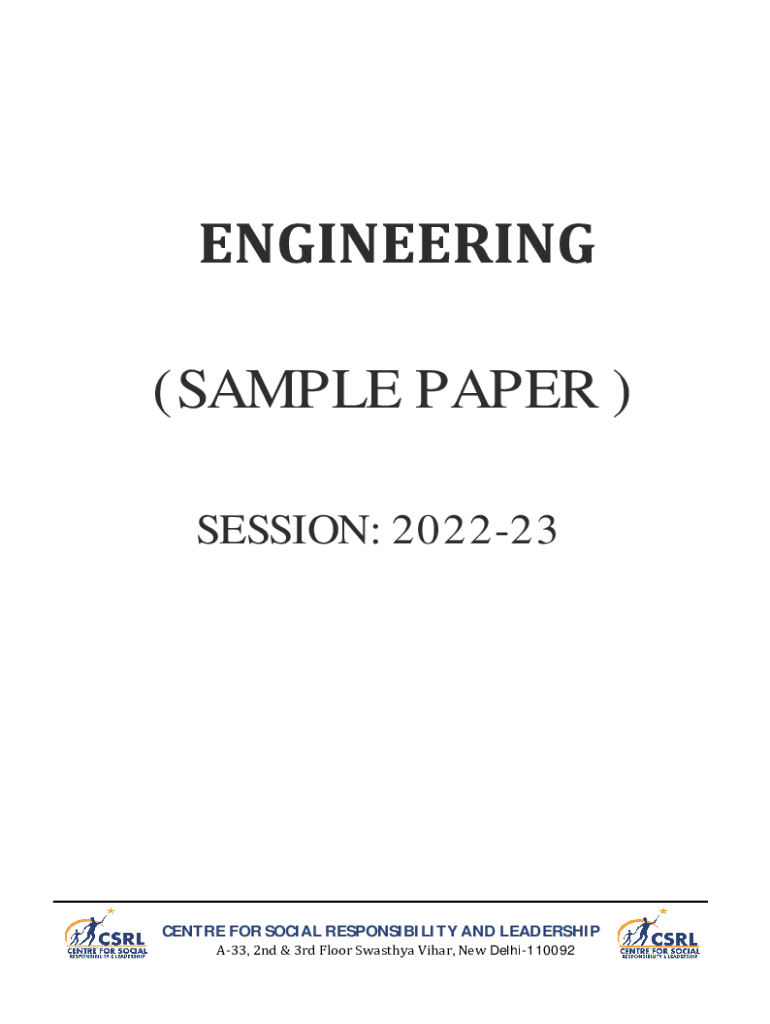 Fillable Online (SAMPLE PAPER ) ENGINEERING Fax Email Print - pdfFiller