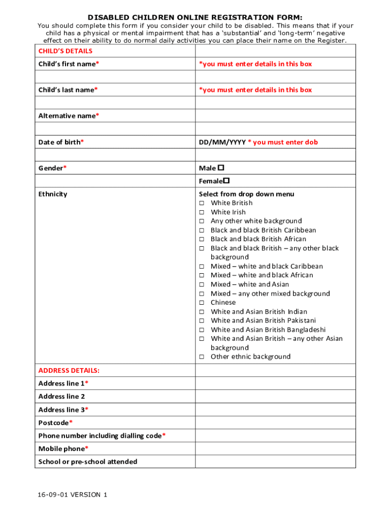 Fillable Online Application for the Supplement for Handicapped Children Fax Email Print - pdfFiller
