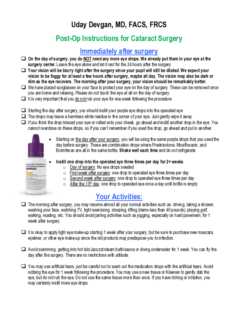 Fillable Online How to Get A Cataract Procedure Back On Course Fax ...