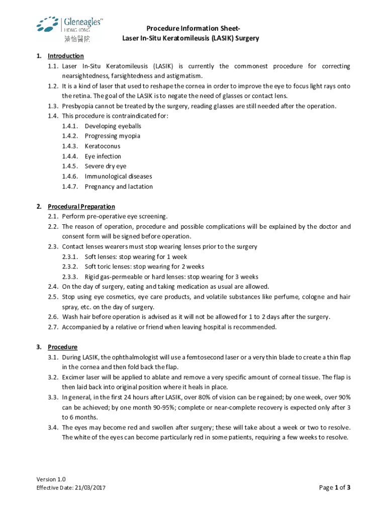 Fillable Online LASIK for Myopia and Astigmatism: Safety and Efficacy ...