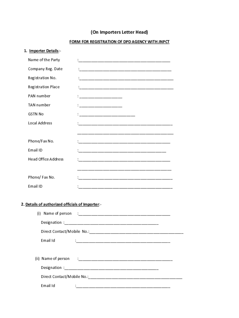 Fillable Online DPD Registration application made to ... Fax Email ...