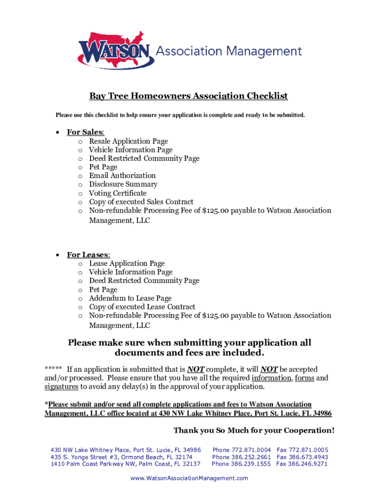 Fillable Online Please use this checklist to help ensure your ...