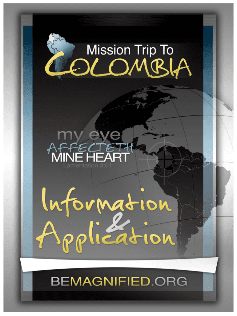 Fillable Online Colombia Missions Trip Information Packet -Page 1- Fax ...