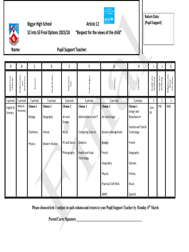 Fillable Online Biggar High School - Open access to Scotland's official ...