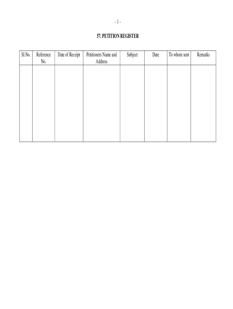 Fillable Online Form 57. PETITION REGISTER.doc Fax Email Print - pdfFiller