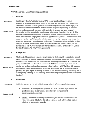 Fillable Online WCPS Responsible Use of Technology Guidelines Fax Email ...