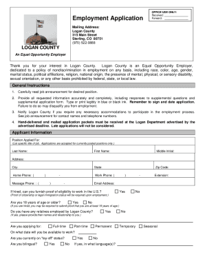 Fillable Online Application Word 97 - Logan County Sheriff's Office Fax Email Print - pdfFiller