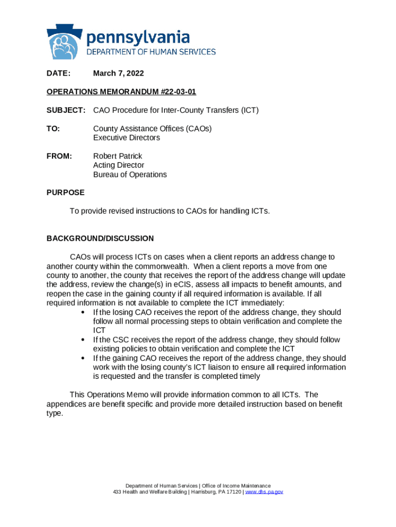 Intercounty Transfer Referral Doc Template | pdfFiller