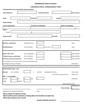 Fillable Online app smartedu conference/travel reimbursement form Fax ...