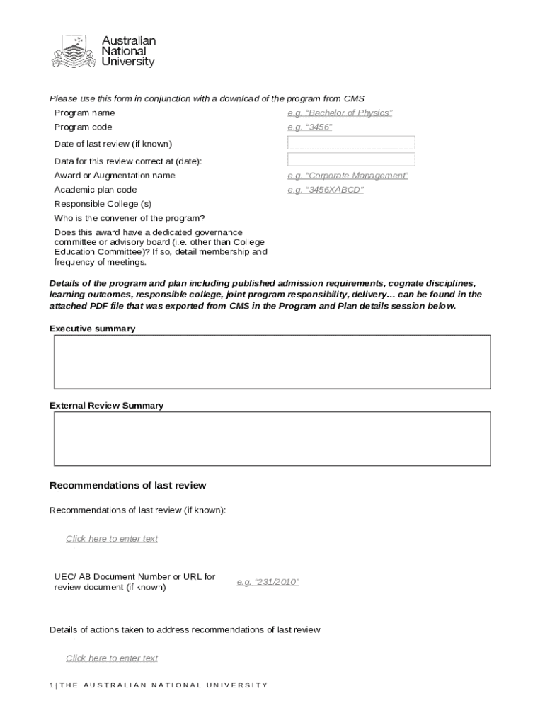 New Academic Plan - drss anu edu Doc Template | pdfFiller